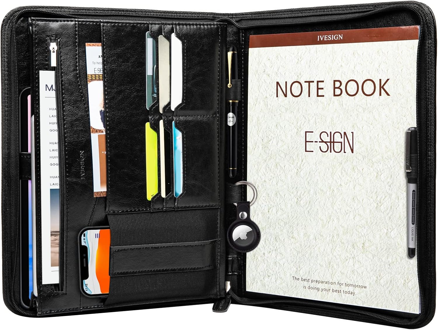 Amazon.com : IVESIGN Zippered Padfolio for Women & Men Resume Portfolio ...