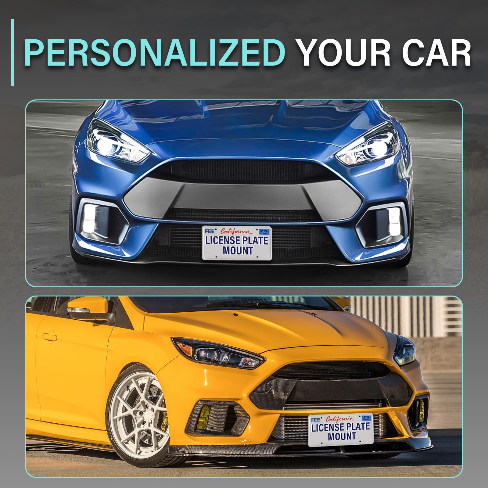 Snapklik.com : No Drill Front Bumper License Plate Mount Compatible