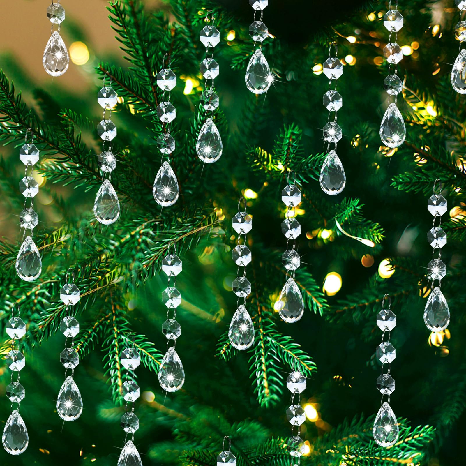Amazon.com: SUPREME XMAS Crystal Christmas Ornaments for Christmas Tree ...