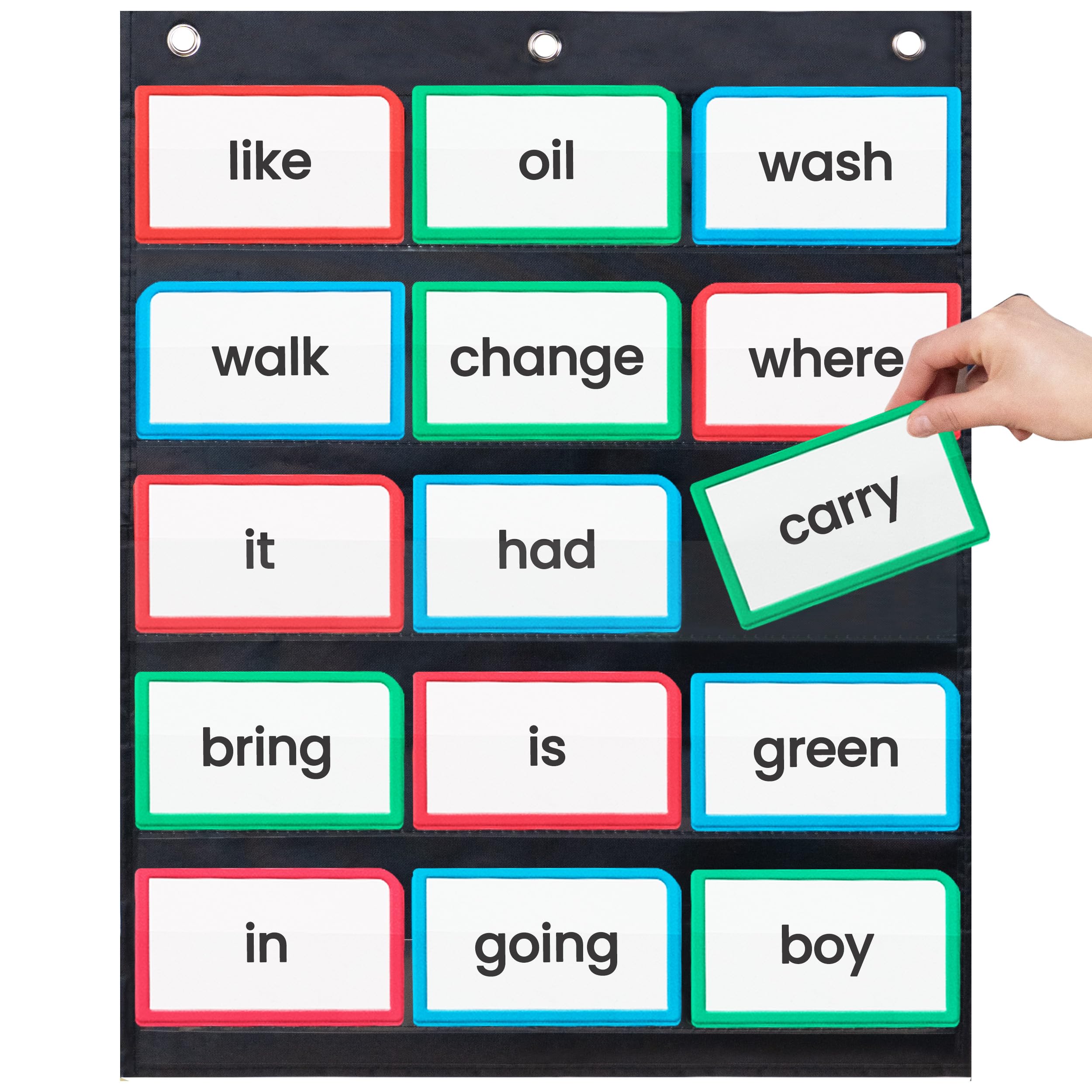 Snapklik.com : 17" Wide X 22" Tall Pocket Chart, Black - Sturdy Pocket ...