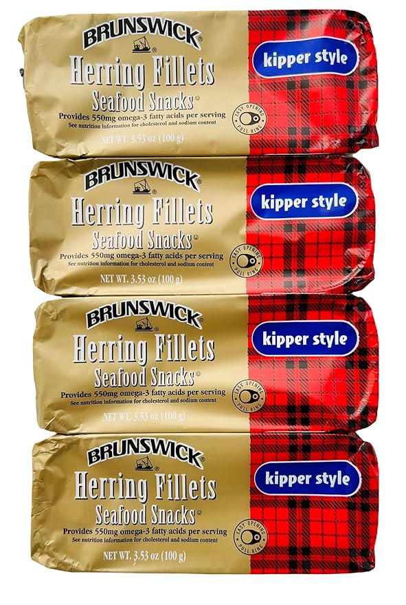 Amazon.com : Brunswick Kippered Boneless Herring Fillets (Pack of 4) 3. ...