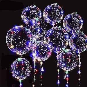 Amazon.com: Yongxiang LED Balloons 10 Pack, Blinking Light Up Bobo 20 ...
