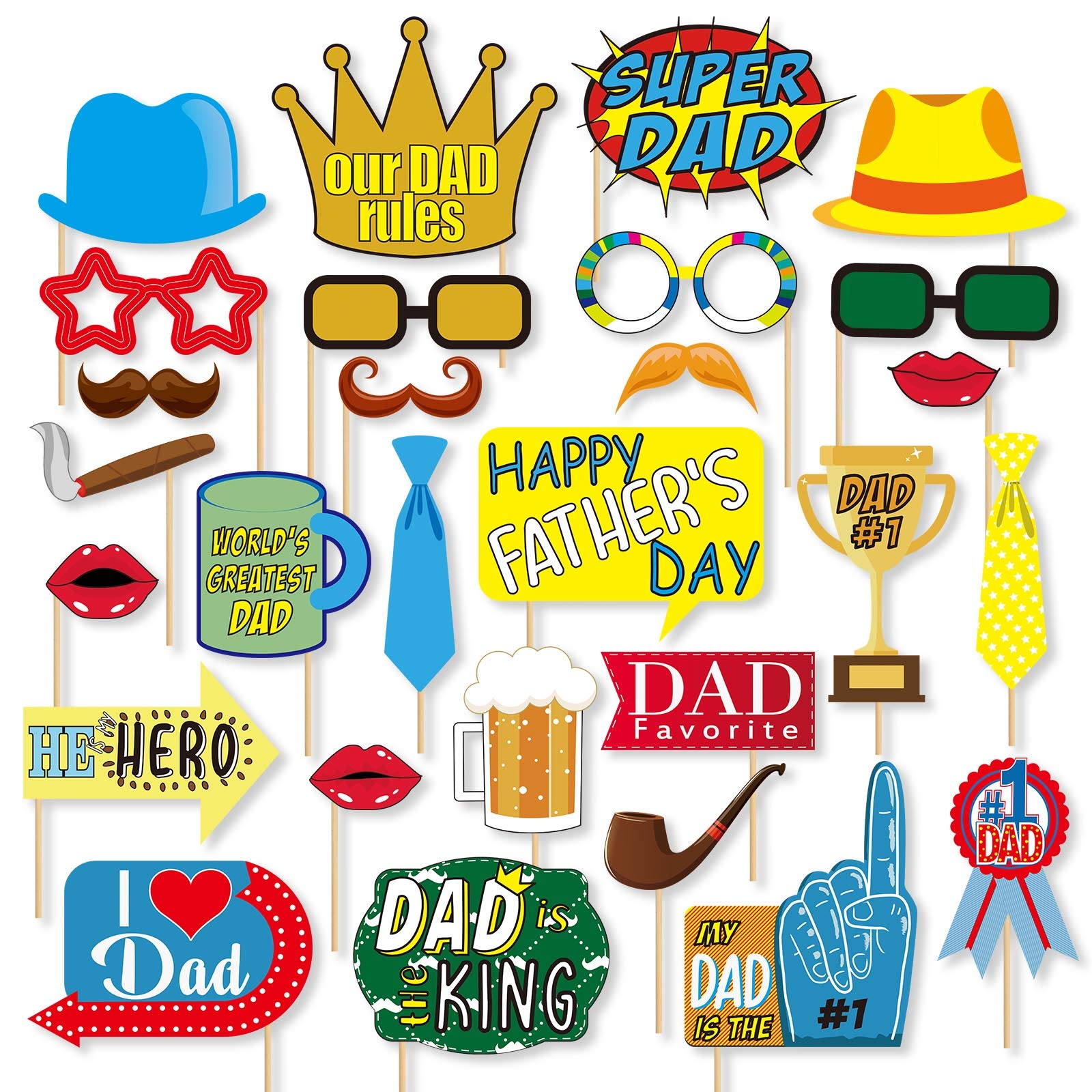 Fathers Day Photo Booth Props 28 Pieces New Dad Daddy | Desertcart ...