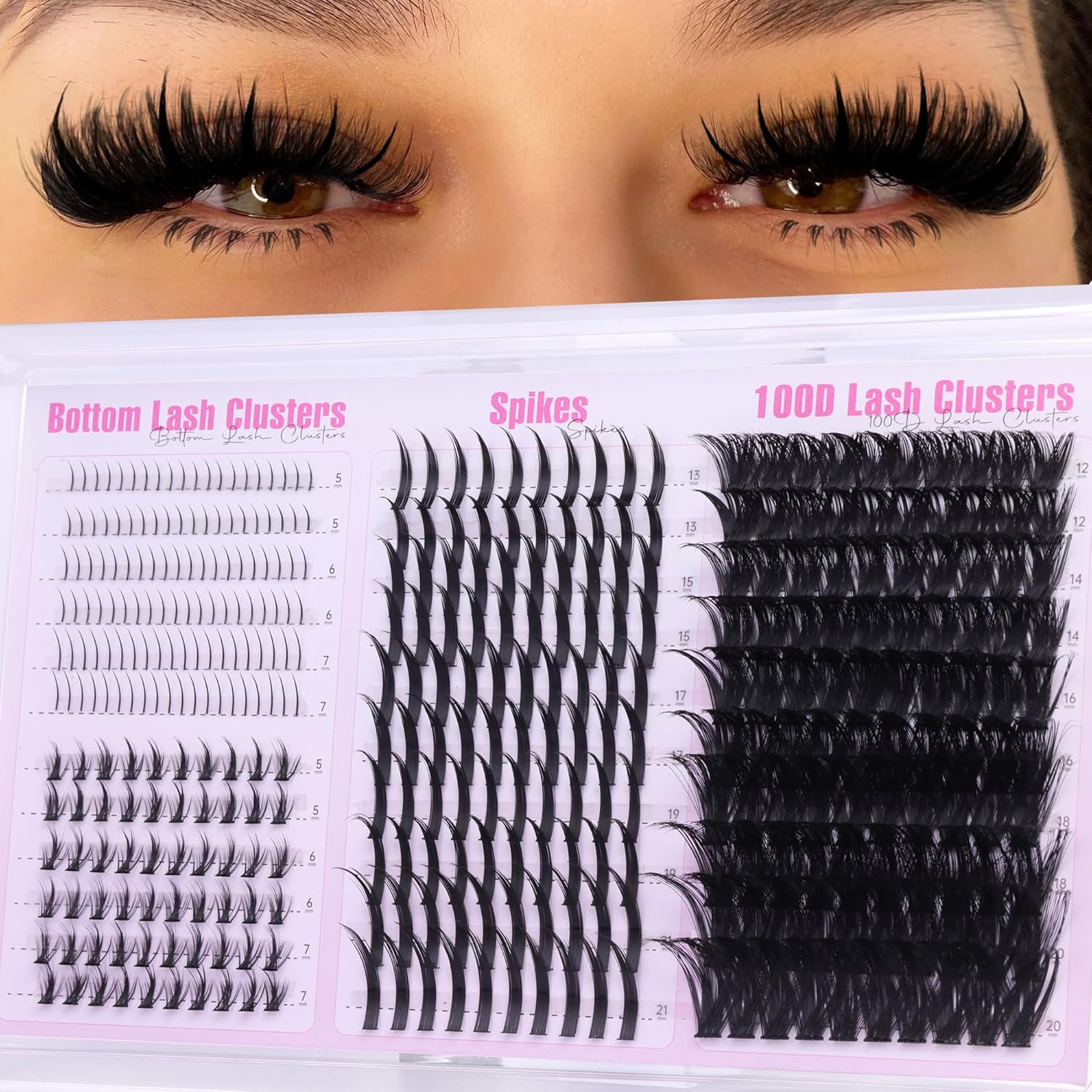 Amazon.com: Wispy Lash Clusters with Spikes Volume Eyelash Clusters ...