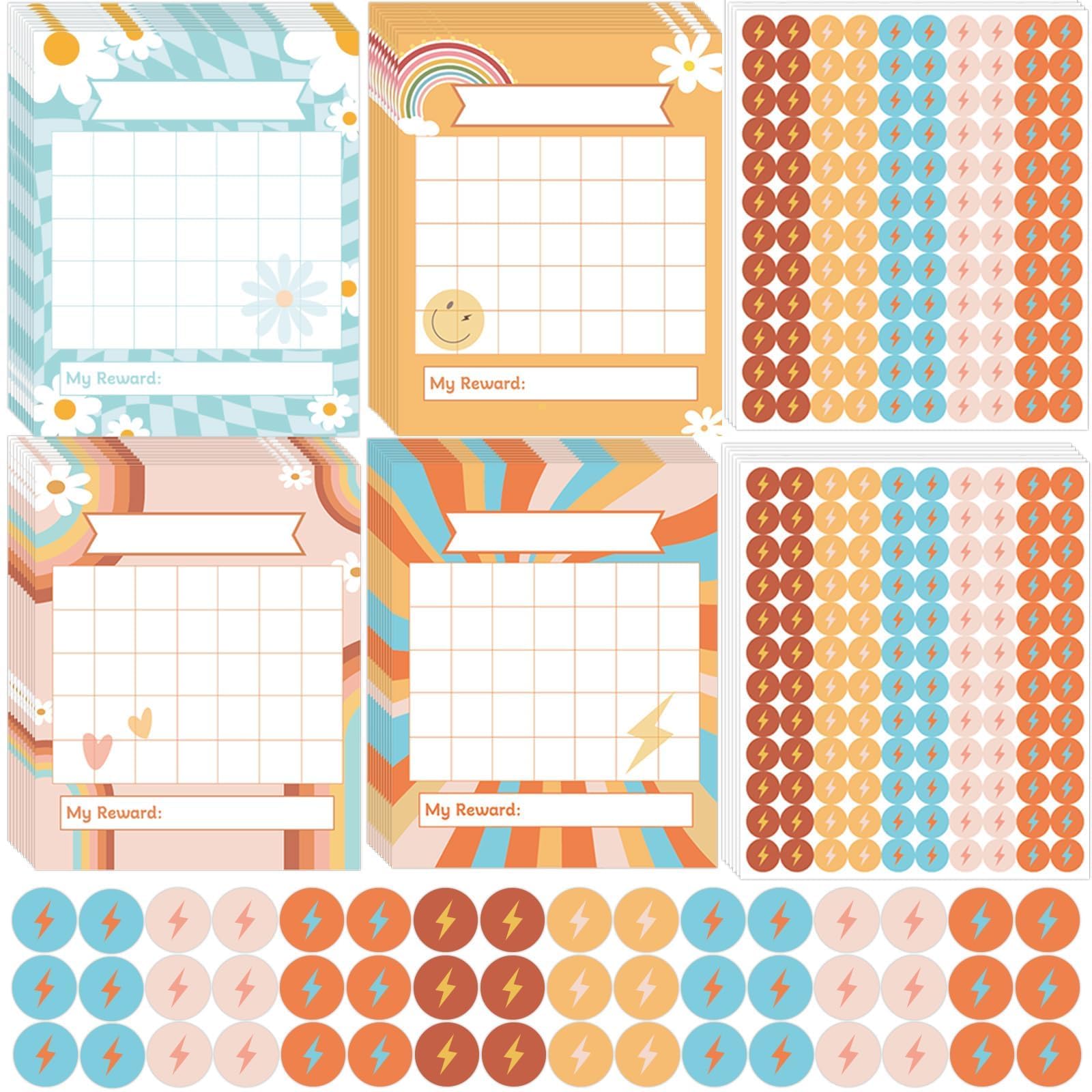 Snapklik.com : 40 PCS Groovy Reward Sticker Charts Hippie Behavior ...