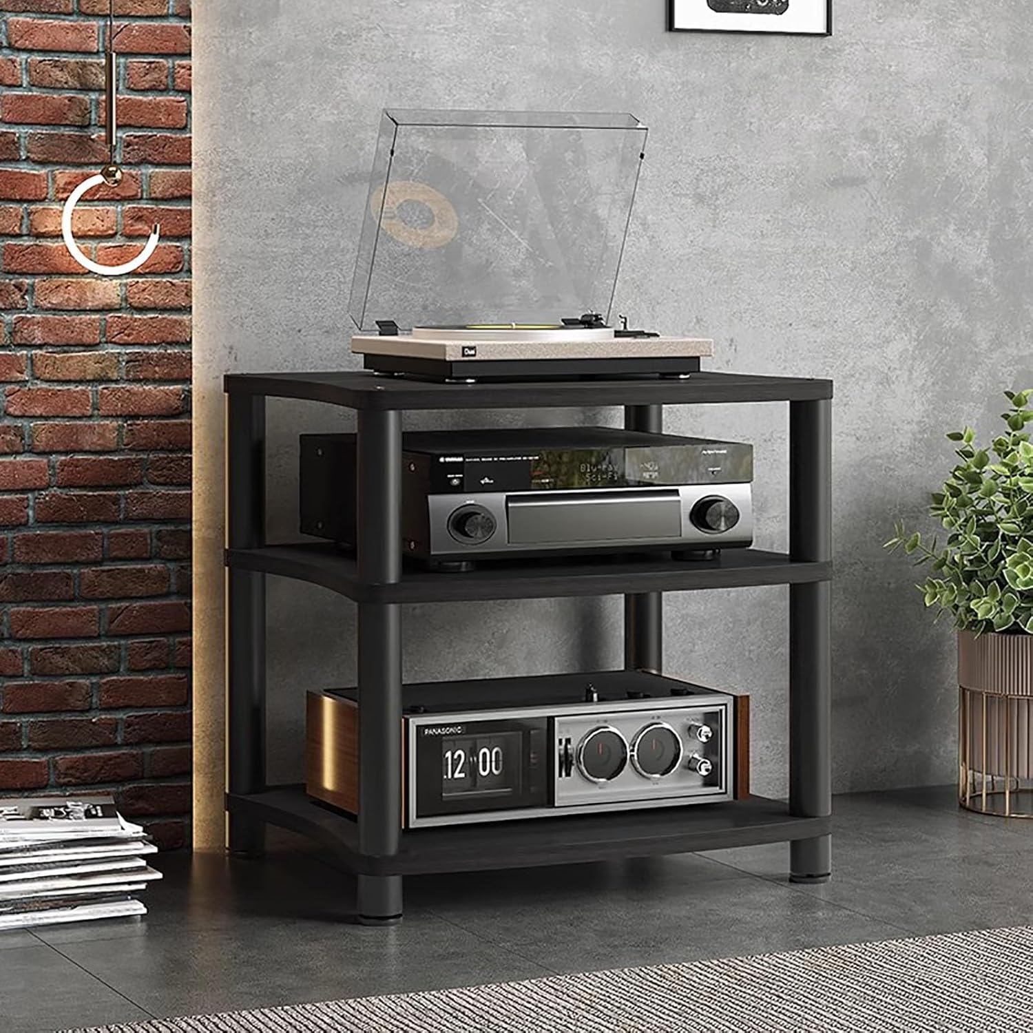 Amazon.com: 3/4-Tier Media Stand Audio/Video Component Cabinet, HiFi ...