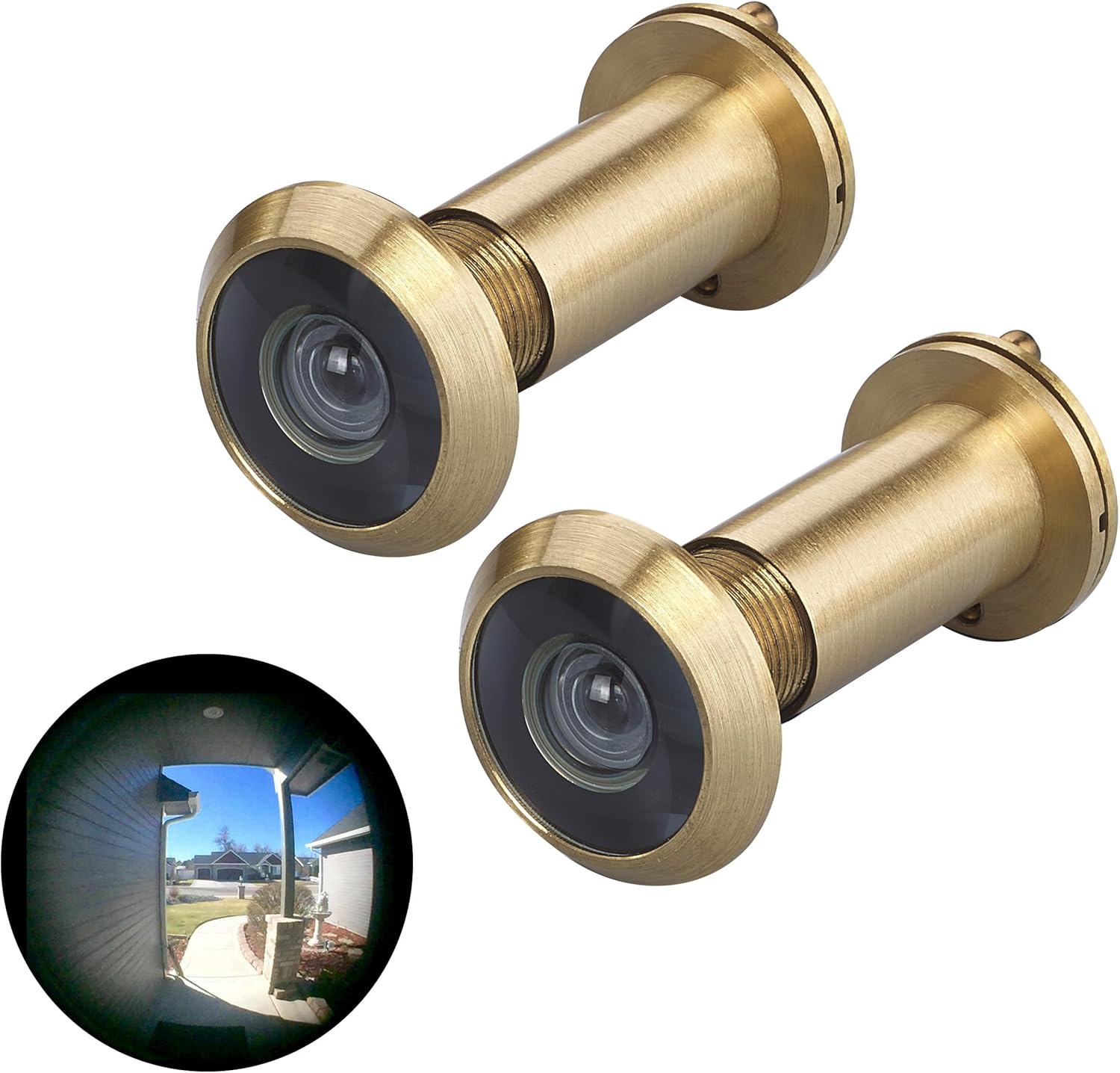 TOGU TG2814YG-SC Solid Brass UL Listed 220-degree Door Viewer with ...