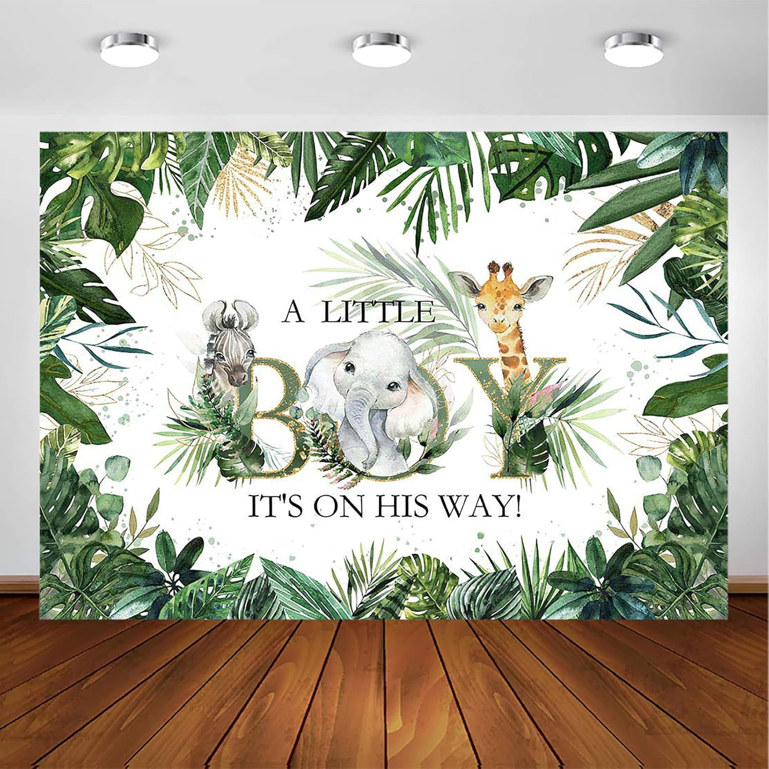 Amazon.com : Avezano Safari Baby Shower Backdrop for Boy Jungle ...