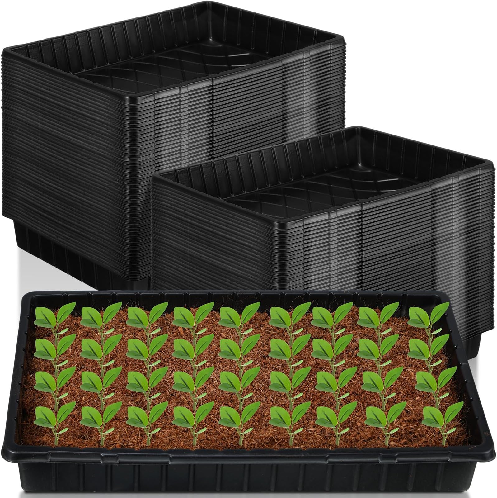 Amazon.com : Yungyan 50 Pcs Seed Starter Tray 16 x 10 x 2.4 Inch Plants ...