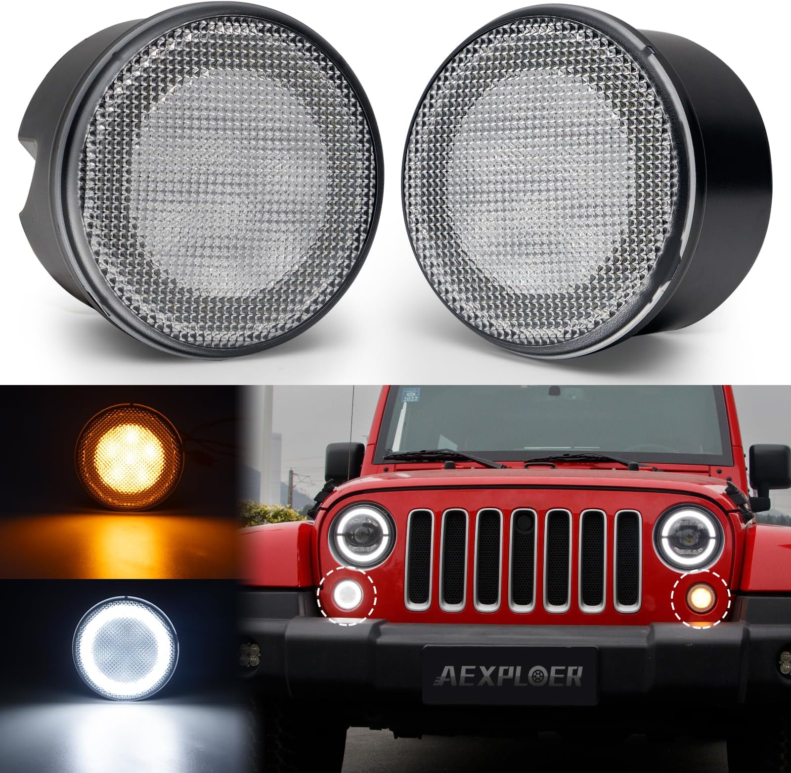 Amazon.com: RT-TCZ for Wrangler JK Front Turn Signal Light Cover Guard ...