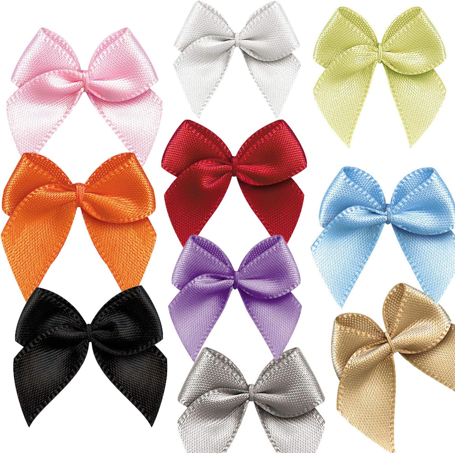 Amazon.com: 300 Pcs Mini Ribbon Craft Bows, Small Multicolor DIY Craft ...