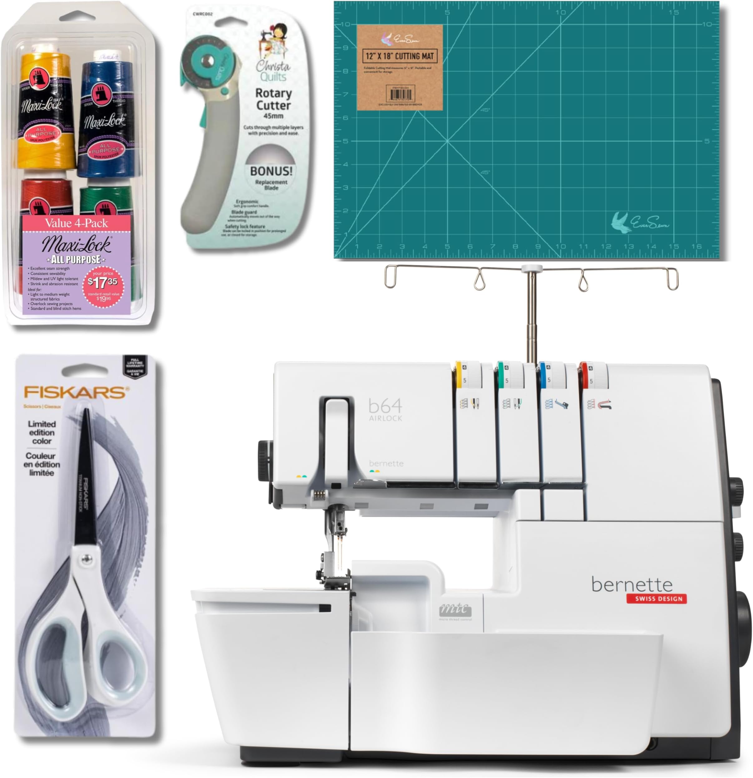 Amazon.com: Bernette B64 Airlock Threading Coverstitch Overlock Serger ...