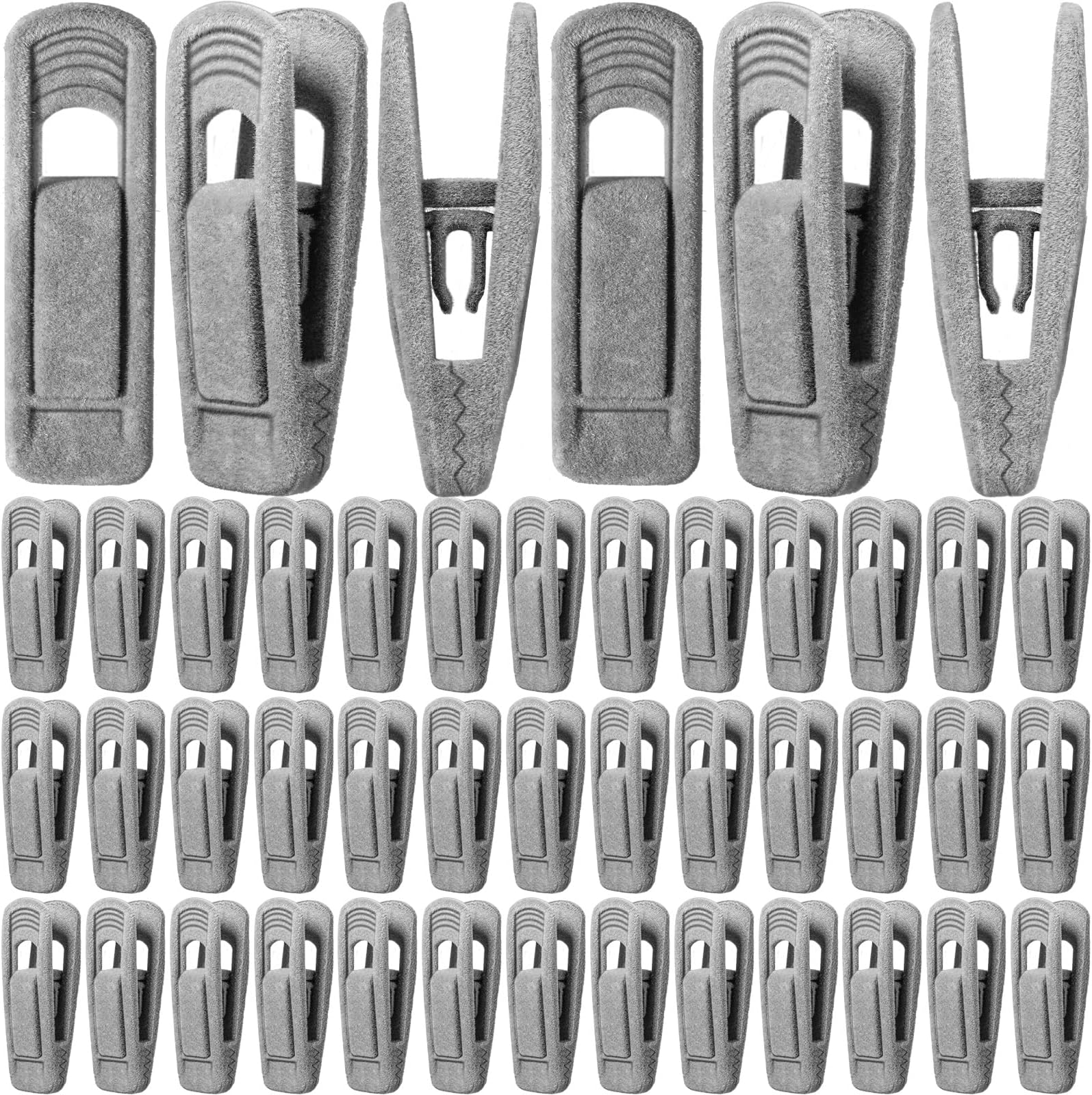 Amazon.com: Jadive 80 Pcs Velvet Hangers Clips Strong Fingers Clips ...