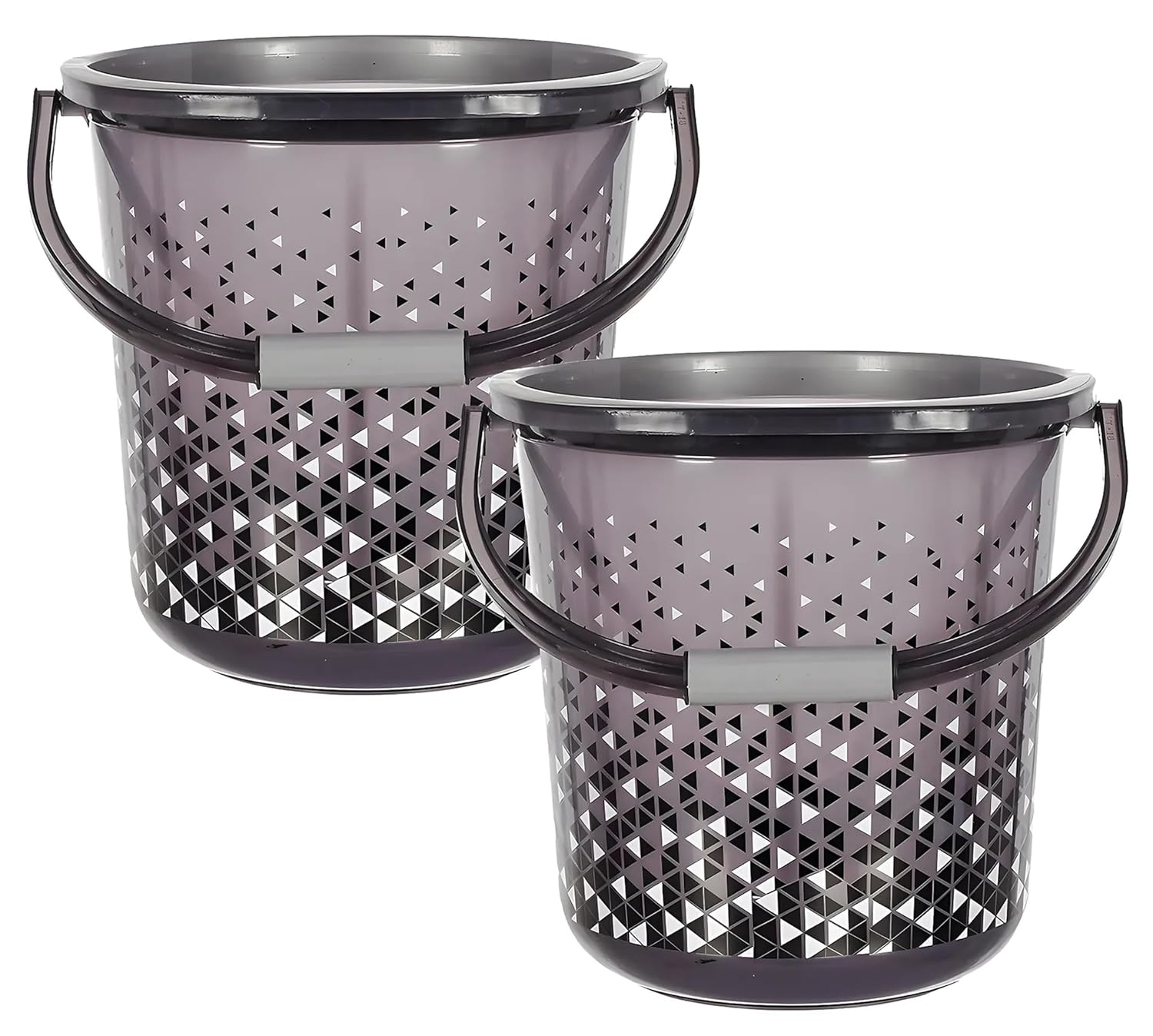 Kuber Industries Unbreakable Plastic Triangle Print Bucket for Home ...