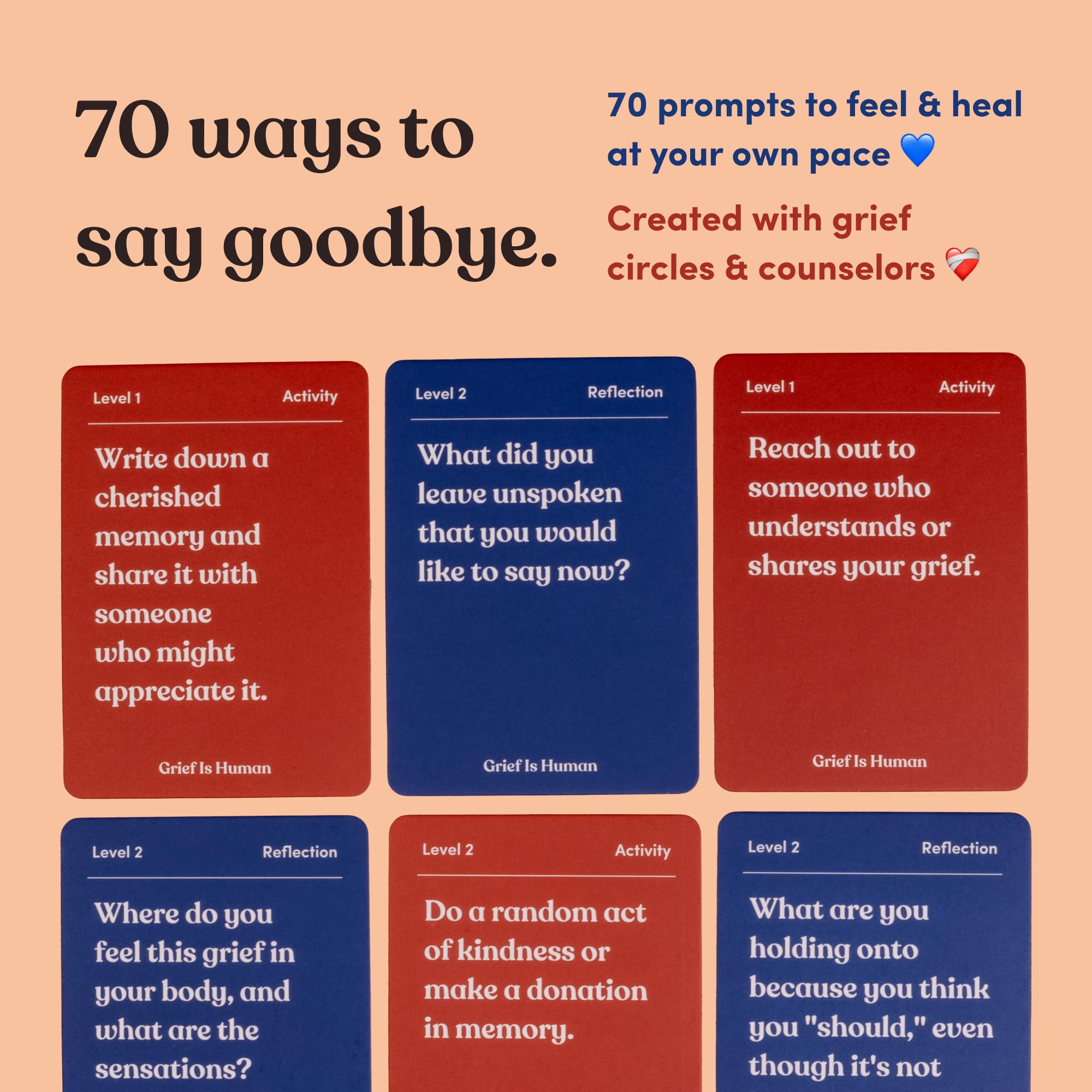Snapklik.com : Grief Is Human Family & Friends Conversation Cards For ...
