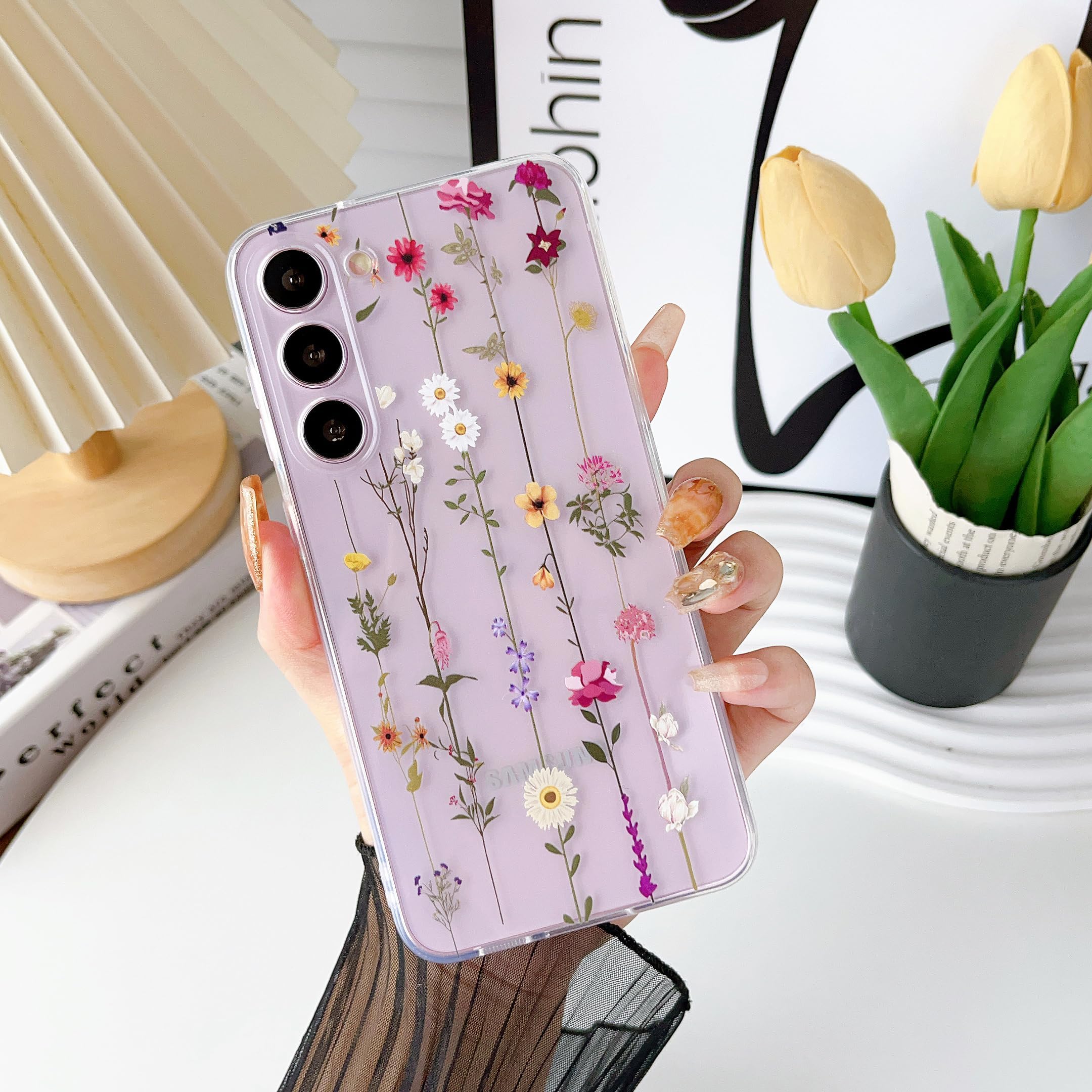 Amazon.com: ZTOFERA Floral Case for Samsung Galaxy S22 Plus 5G,Cute Flower Pattern Case for ...