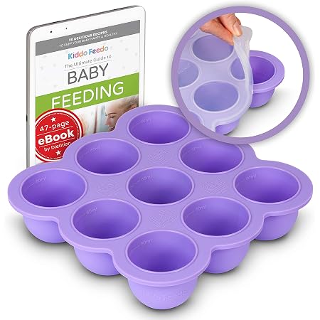 Amazon.com : Silicone Baby Food Storage Container and Freezer Tray with ...