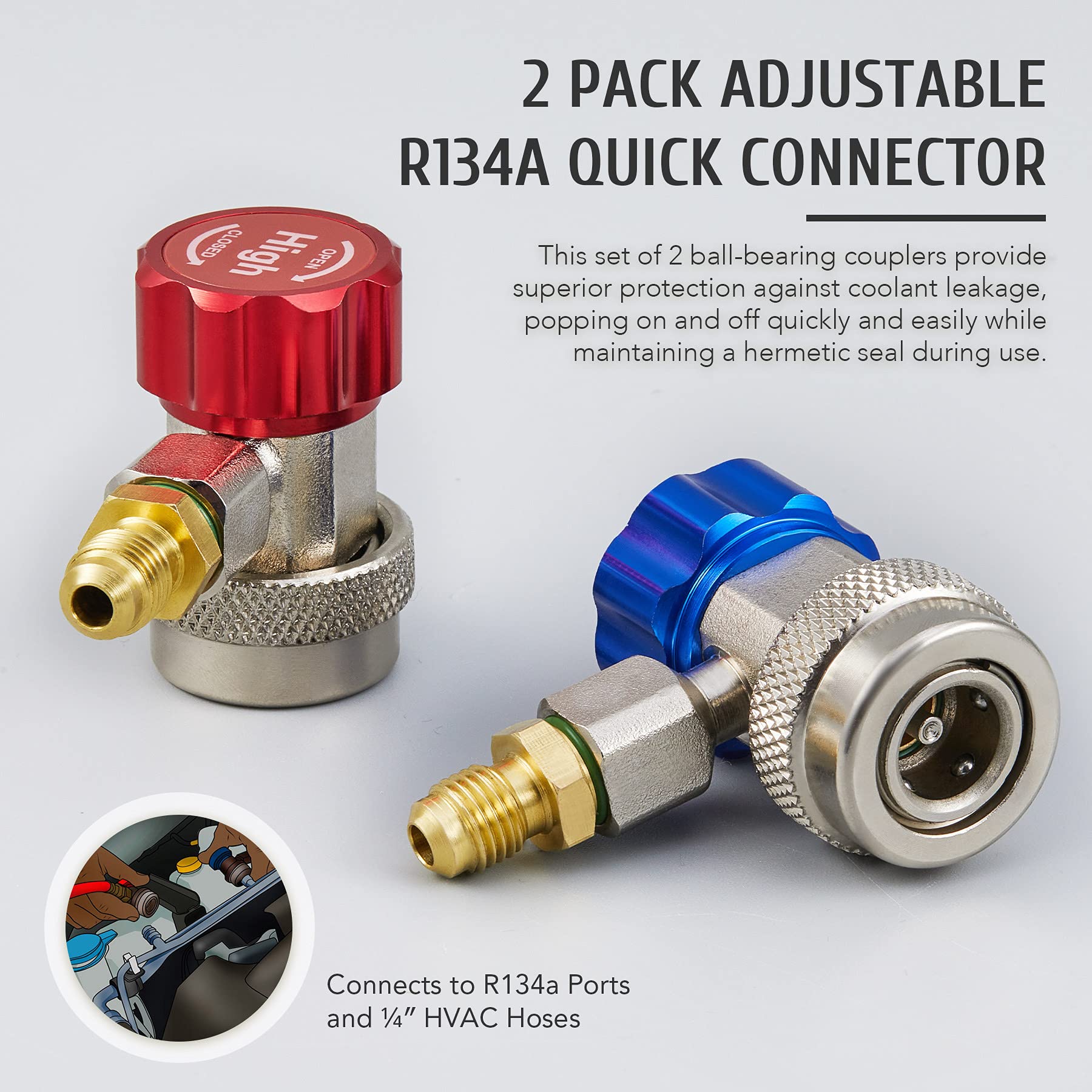 Snapklik.com : R134a Quick Coupler Adapter, Adjustable R134a Adapters ...