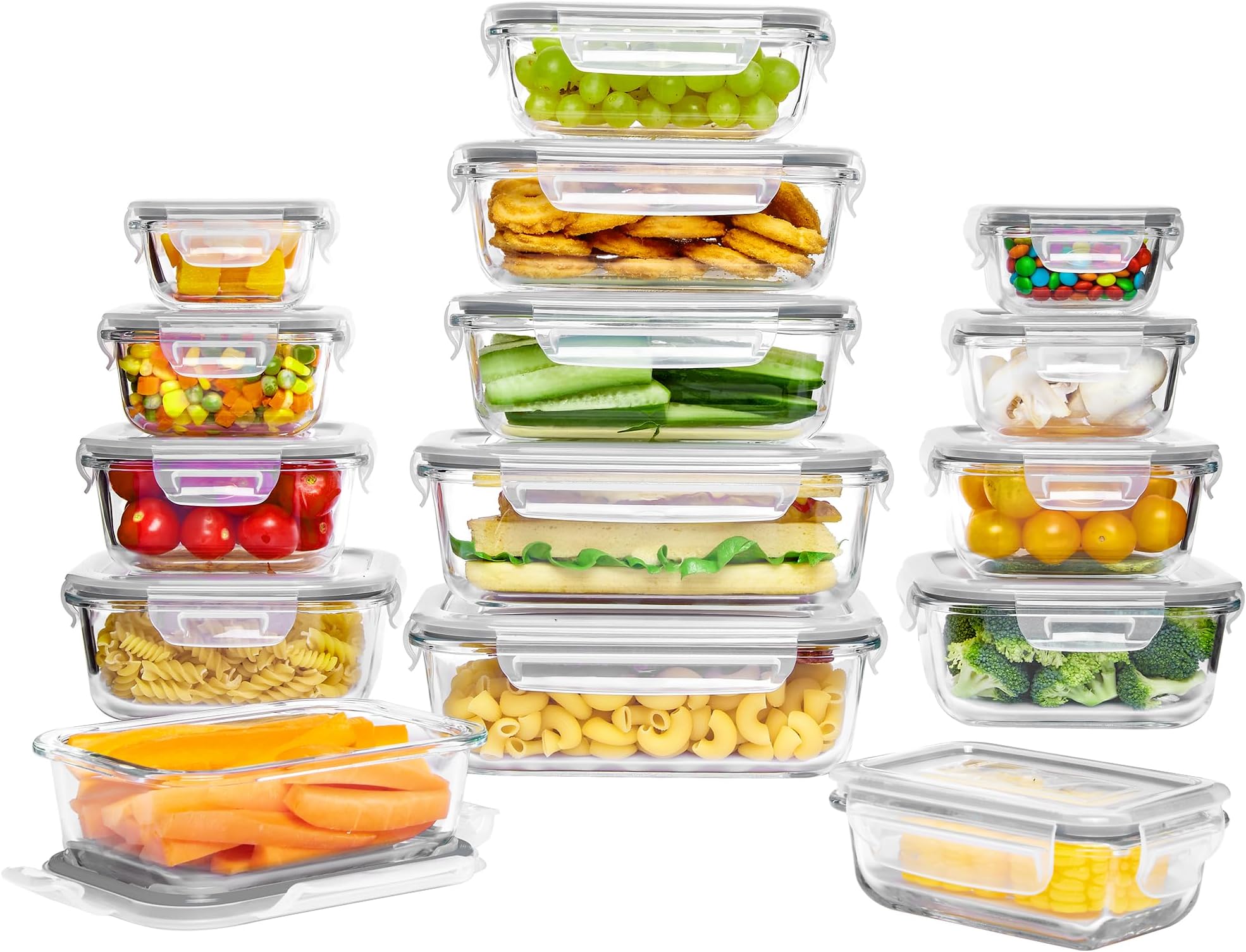 Amazon.com: AILTEC Large Glass Food Storage Containers with Locking ...