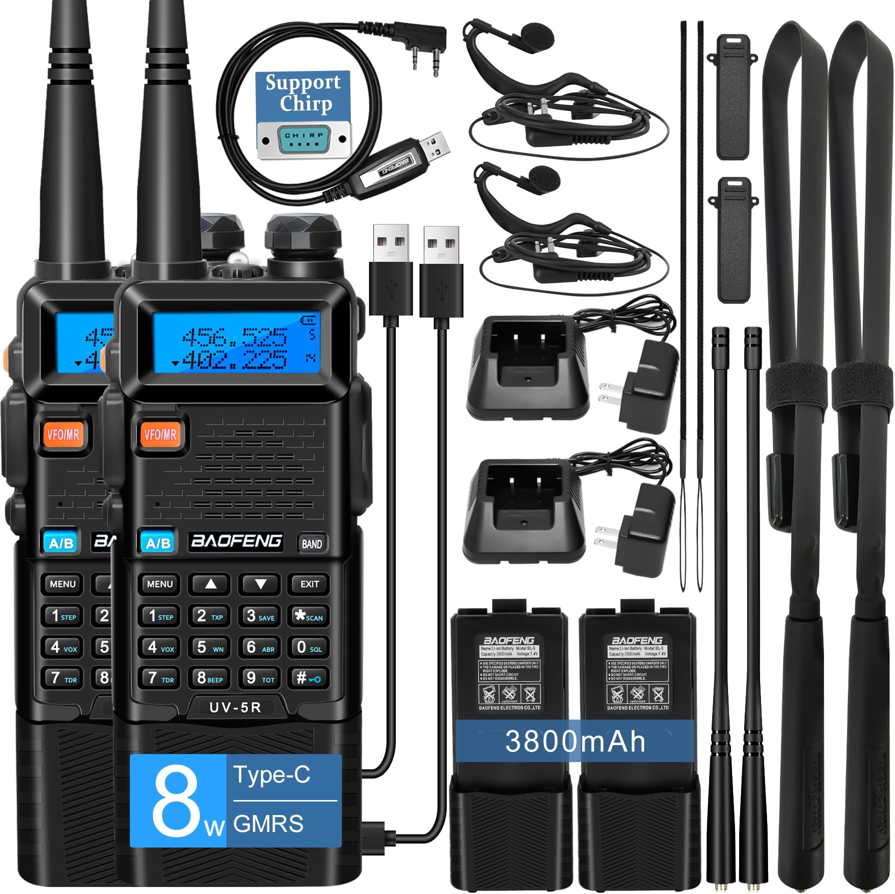 Amazon.com: BAOFENG UV-5R Ham Radio Handheld: 8W Ham Radios Long Range ...