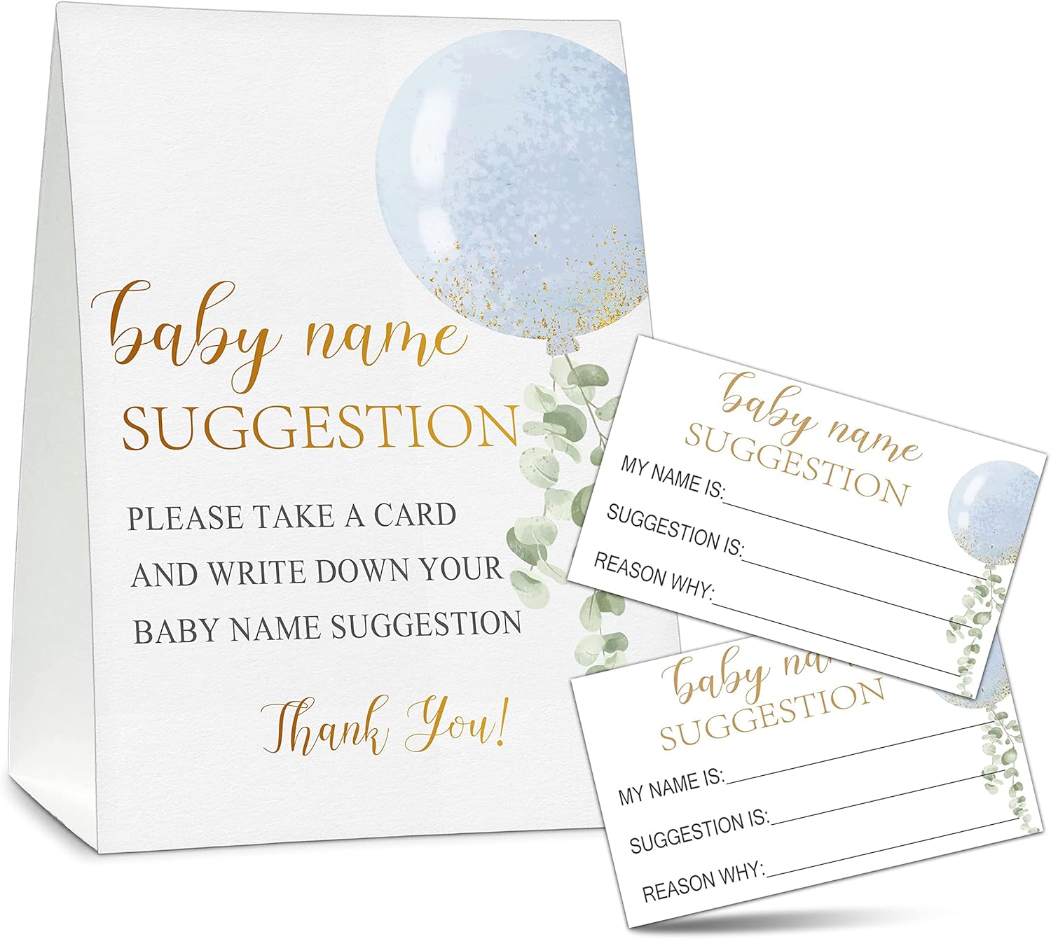 Amazon.com: Baby Name Suggestion Baby Shower Game Set, 1 Standing Sign ...