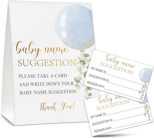 Amazon.com: Baby Name Suggestion Baby Shower Game Set, 1 Standing Sign ...