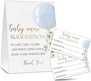 Amazon.com: Baby Name Suggestion Baby Shower Game Set, 1 Standing Sign ...