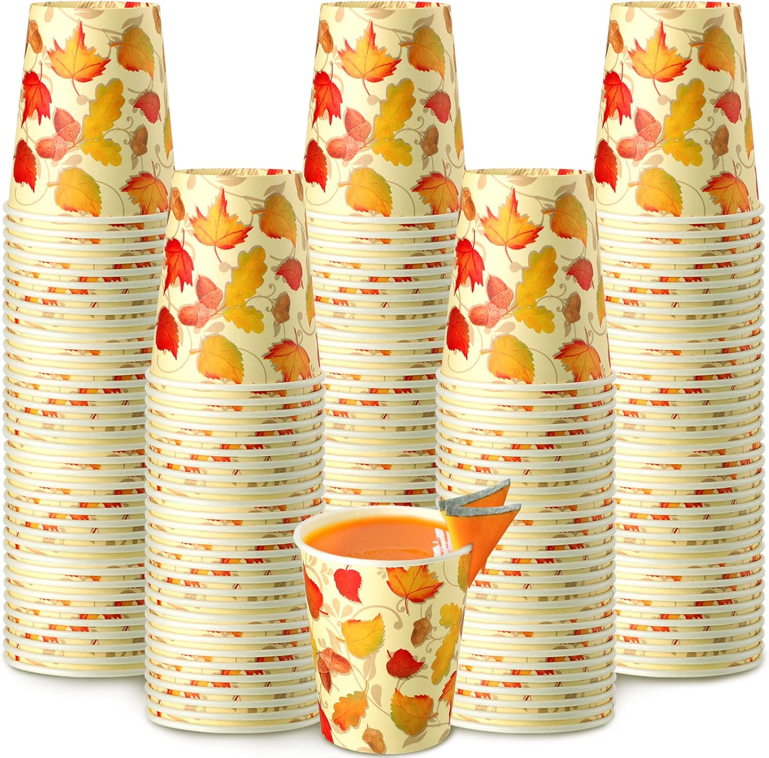 Amazon.com: Hotop 100 Pcs 9 oz Fall Cups Autumn Disposable Cold Paper ...