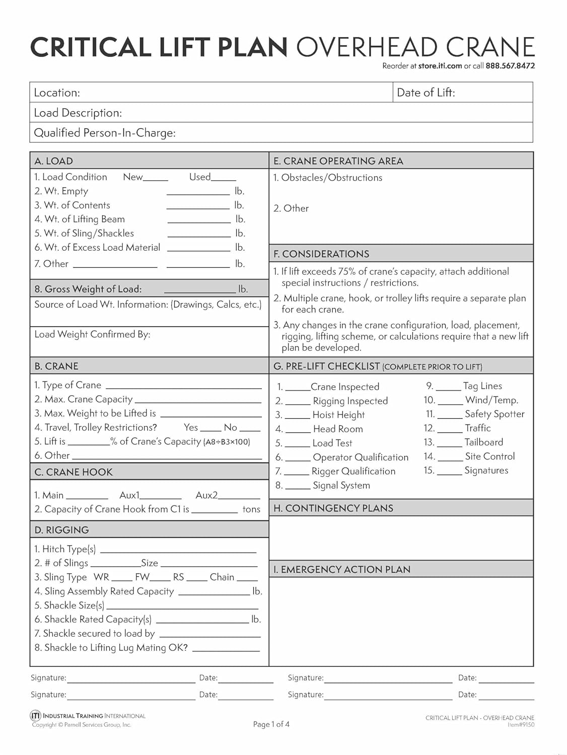 Amazon.com: Critical Lift Plan - Overhead Crane: Industrial Training ...