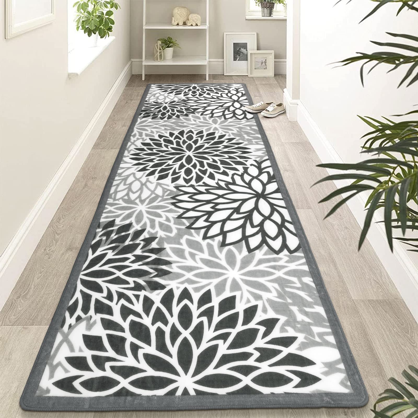 HEBE Extra Long Floral Medallion Runner Rug for Hallways 2.6'x10' Non ...