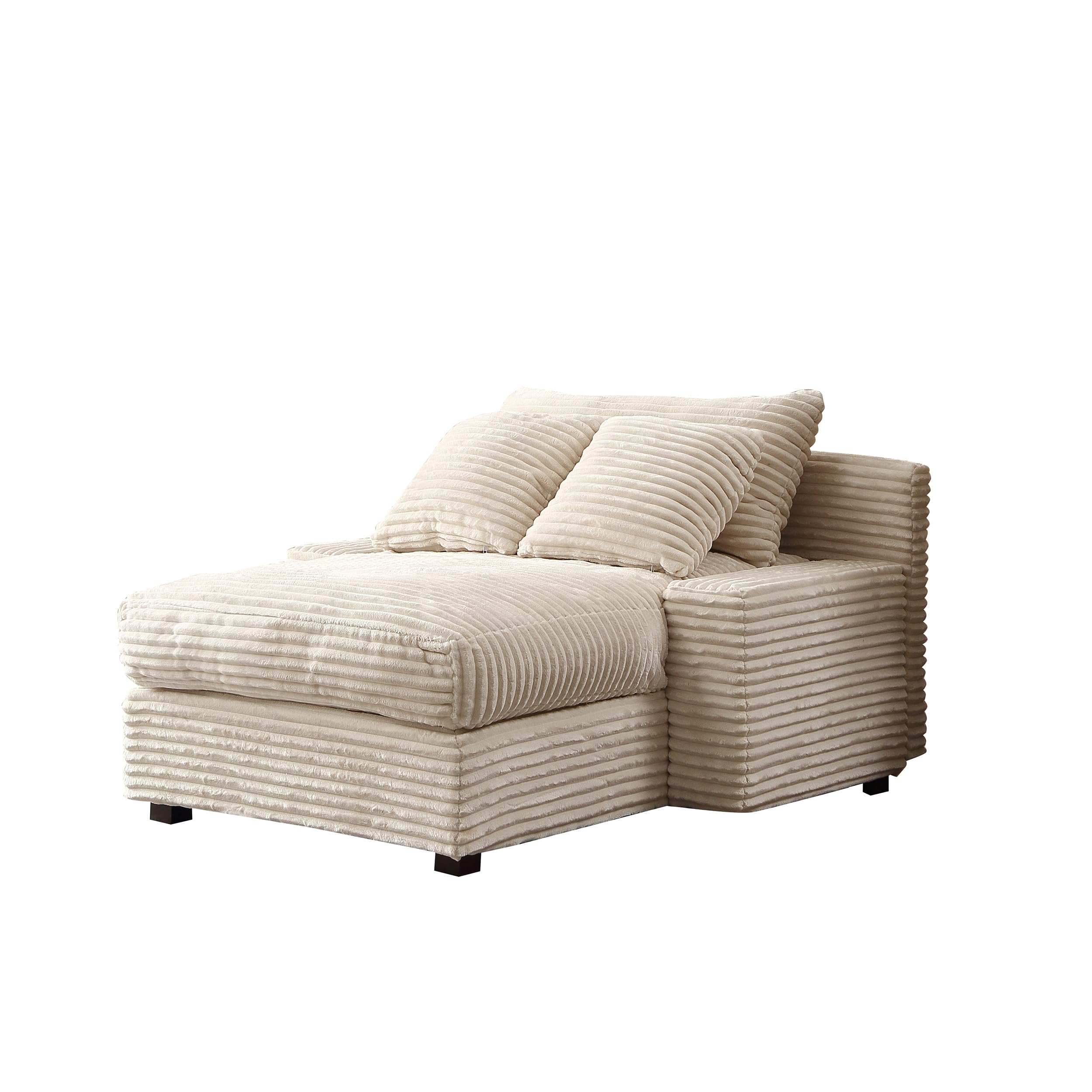LUSPAZ Modern Luxury Daybed Chaise Sofa Set, Corduroy Fabric Upholstery ...