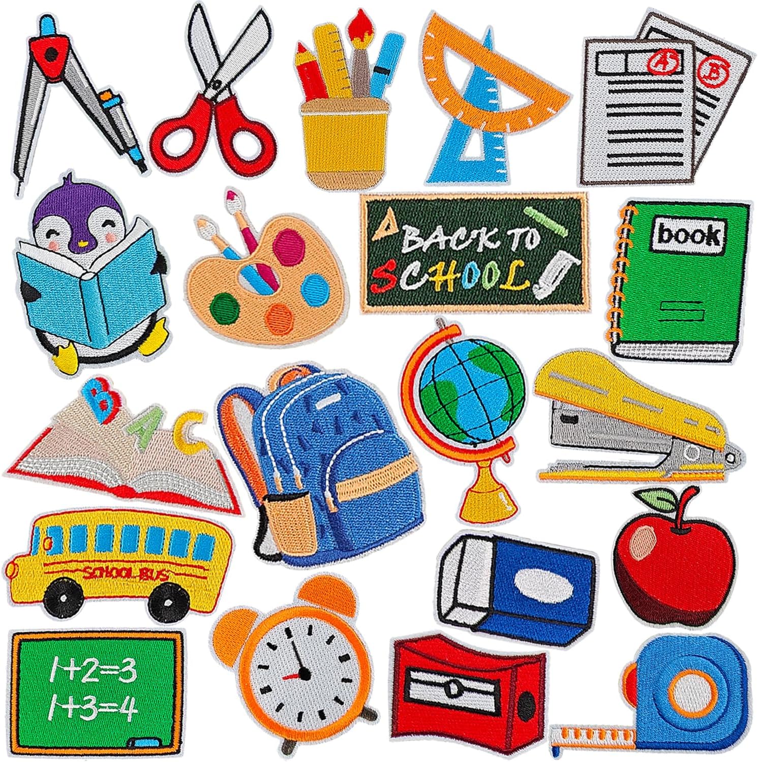 Amazon.com: Bookworm Apple Pencil School Bus Back to School Embroidered ...