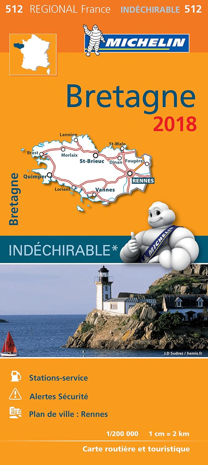 Amazon.fr - CARTE REGIONALE 512 BRETAGNE 2018 - Michelin - Livres
