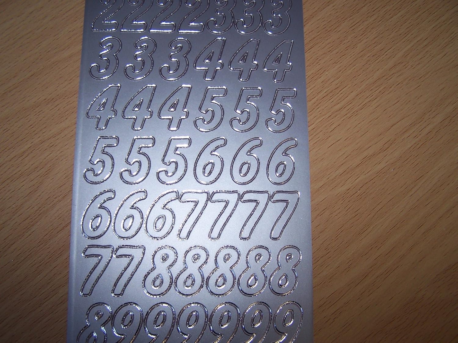KOCAWIS2 Large Silver Numbers - Peel Offs Card Making Crafts : Amazon ...