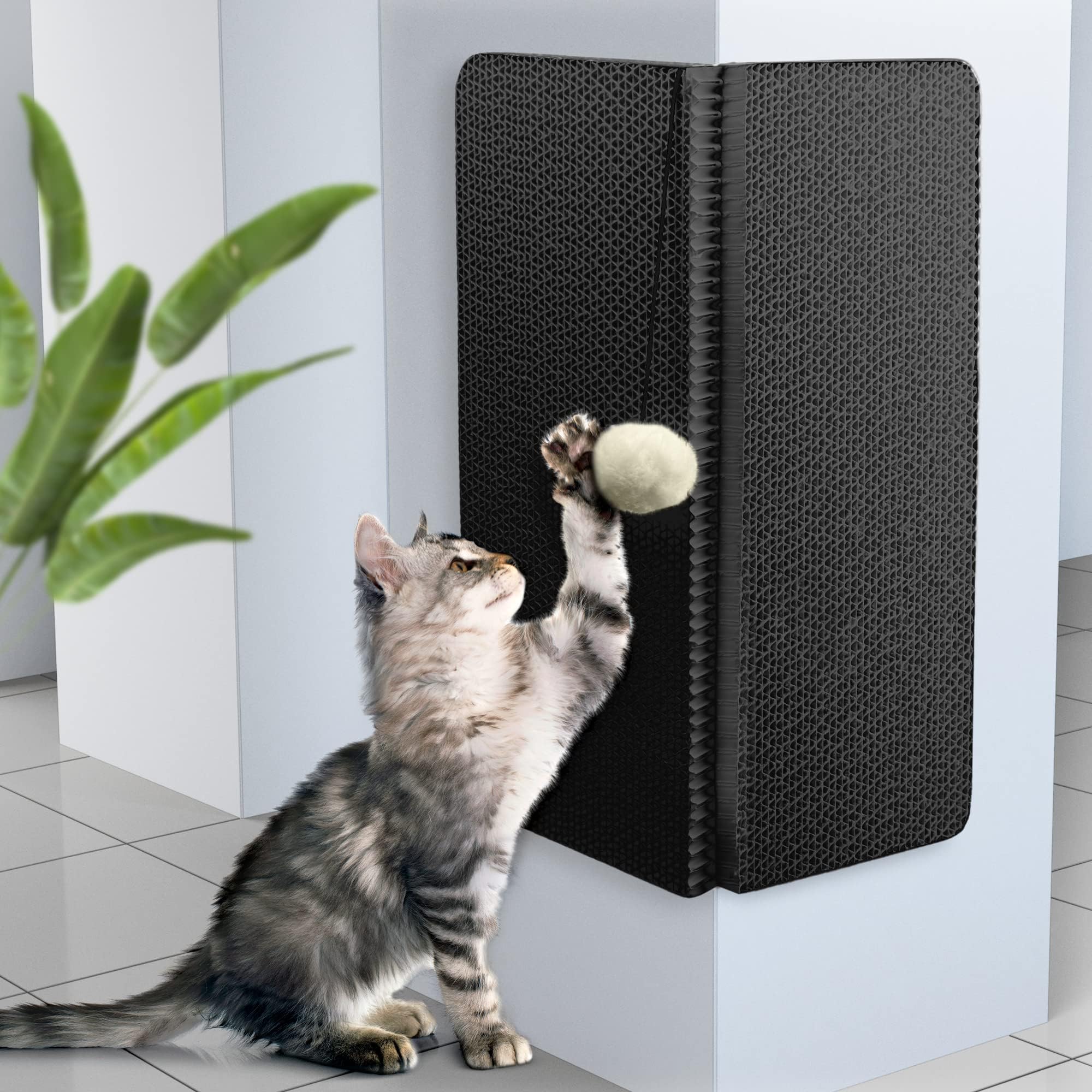 Amazon.com : Navaris Corner Wall Cat Scratcher (Set of 2) - Wall ...