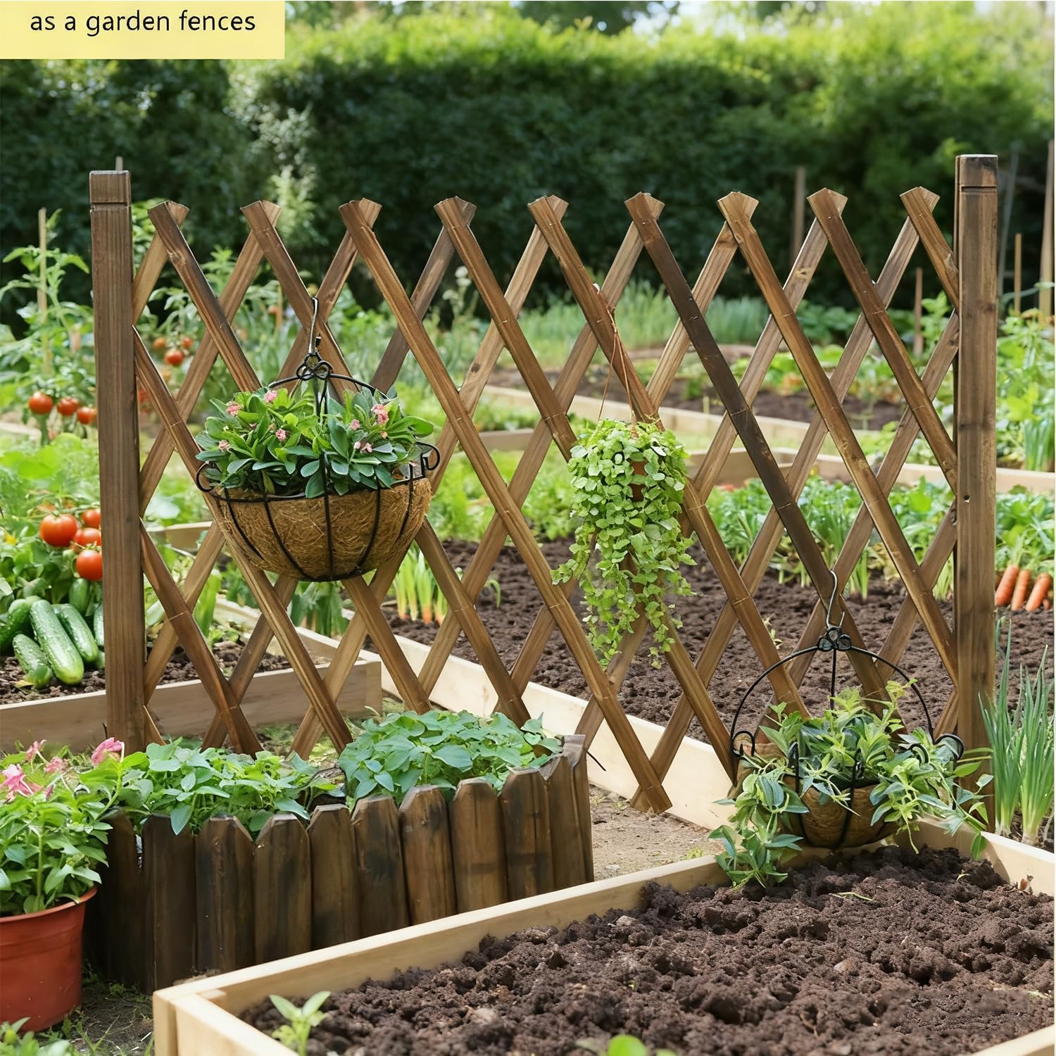Snapklik.com : 2 Pack Retractable Wooden Fences Extendable Instant ...
