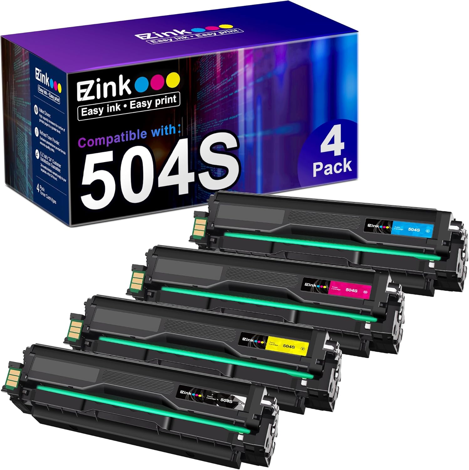 E-Z Ink Compatible Toner Cartridge Replacement for Samsung 504 504S CLT-K504S CLT-504S CLT-M504S ...