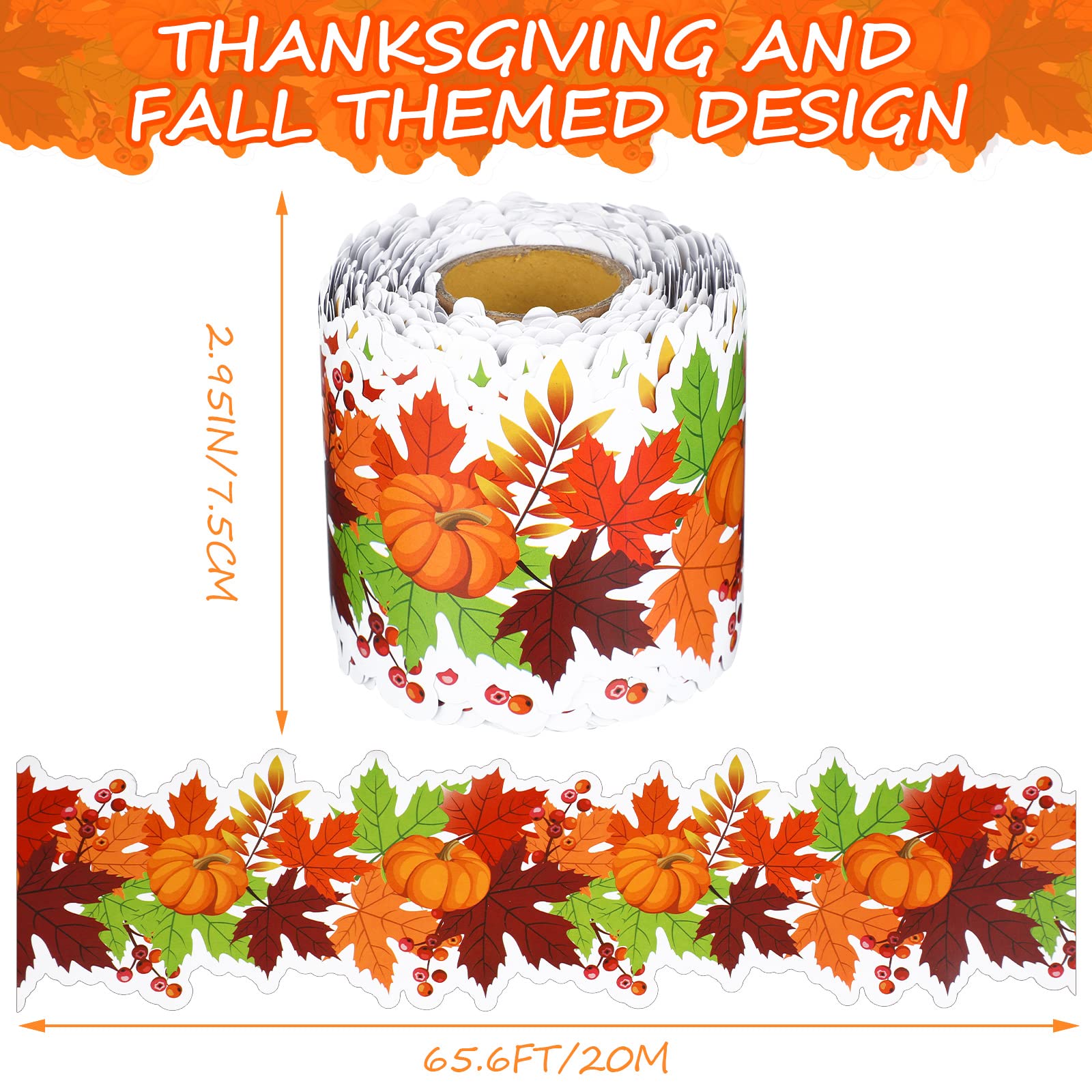 Snapklik.com : 65.6 Ft Thanksgiving Bulletin Board Border Fall Pumpkin ...