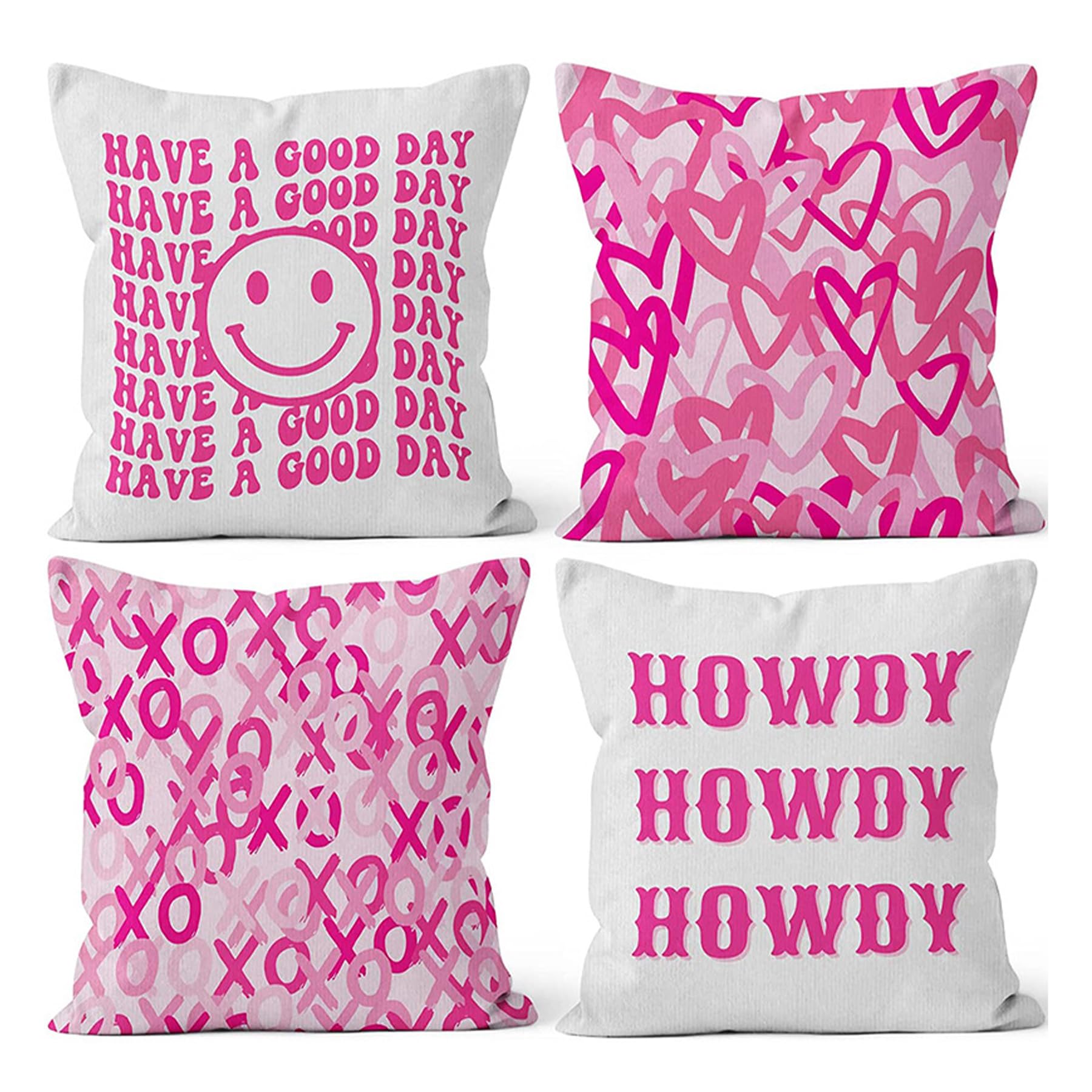 Umimiss Preppy Pillows - Hot Pink Cushion Covers, Preppy Room Decor ...
