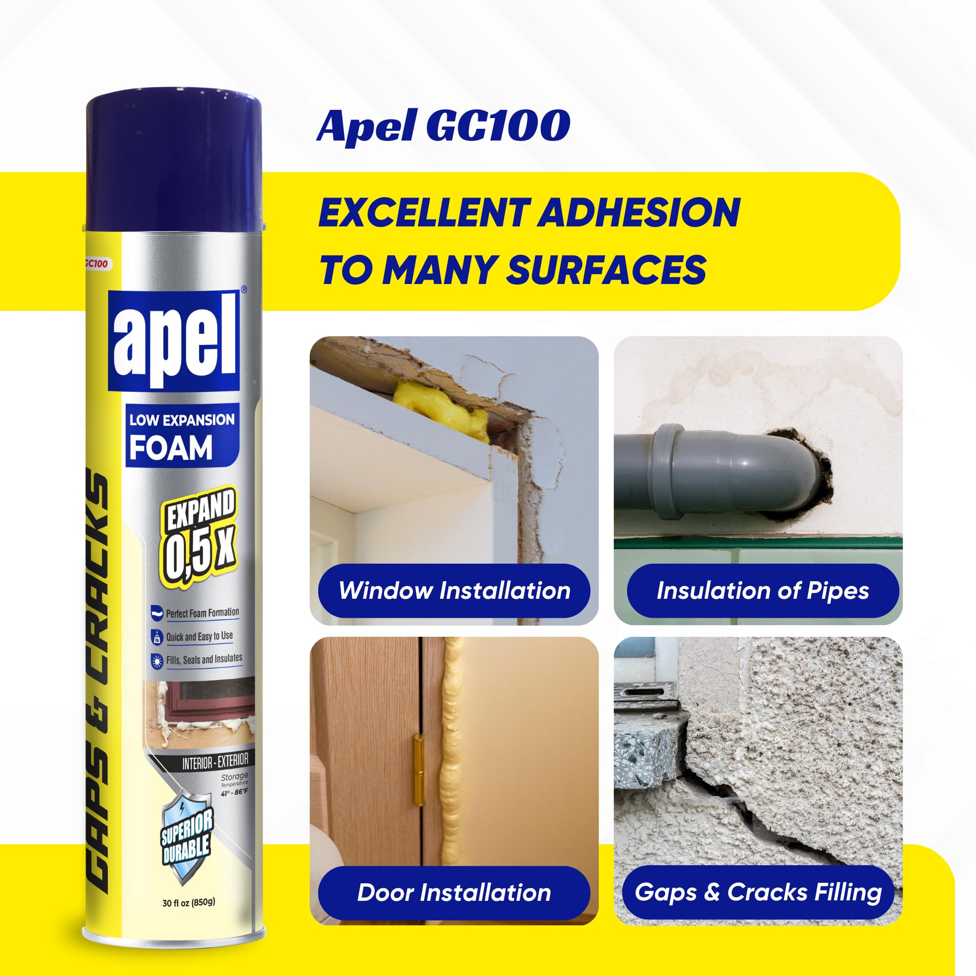 Snapklik.com : Apel GC100 Low Expansion Polyurethane Spray Foam