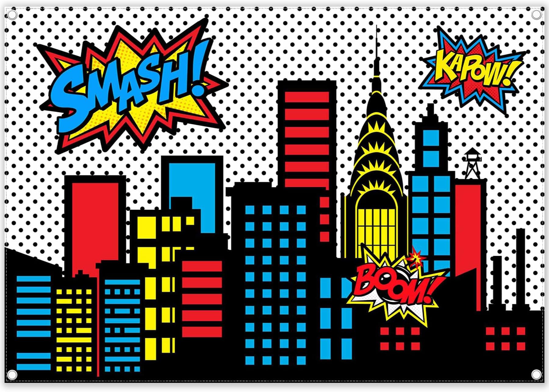 Amazon.com : Superhero Photo Backdrop Superhero Theme Birthday Party ...