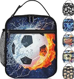 Amazon.com: Fire Water Soccer in Galaxy Lunch Box Boys Girls Insulated ...