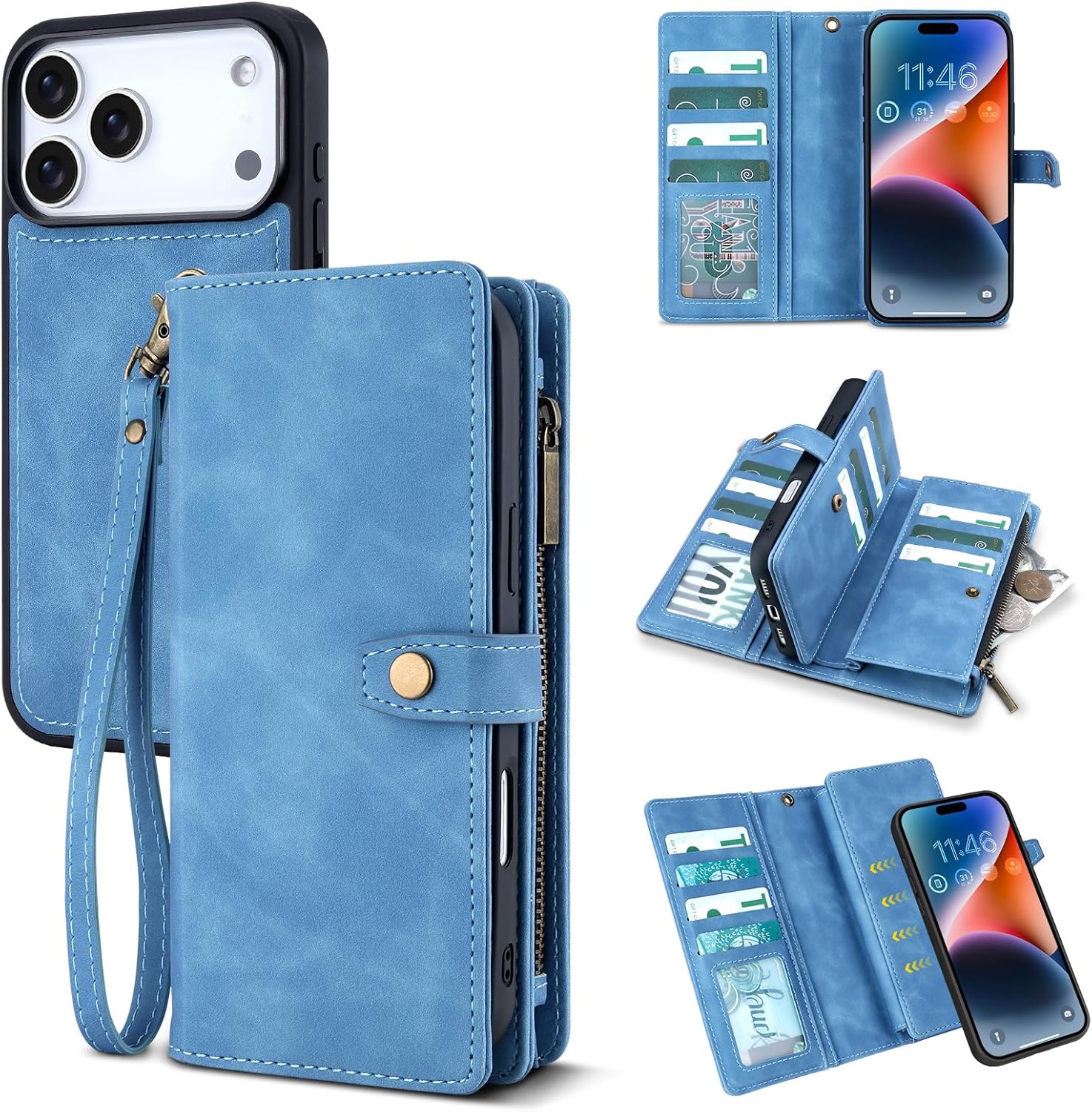 Amazon.com: TwoHead Wallet Case Compatible with iPhone 17 Pro Max ...
