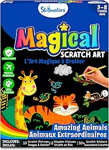 Skillmatics Magical Scratch Art Book for Kids - Animals, Craft Kits ...