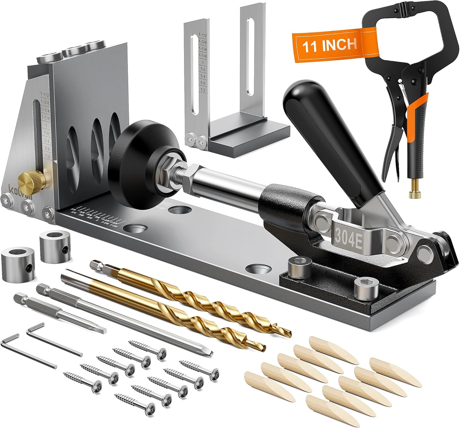 Kolvoii Pocket Hole Jig Kit, Efficient and Precise Jig Pocket Hole ...