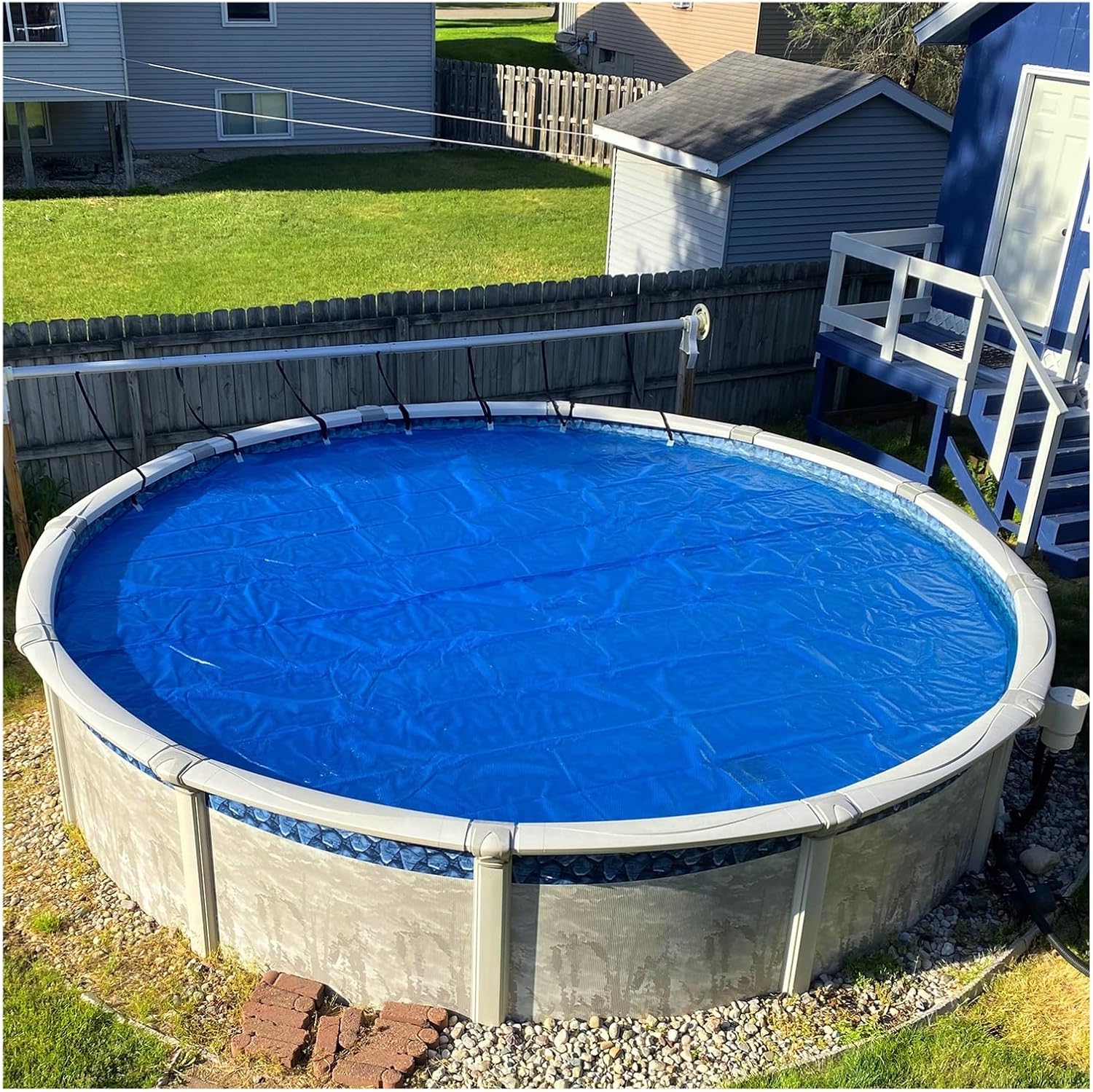 Amazon.com: Outdoor Frame Swimming Pools Solar Cover, 10/12/14/15/16/18 ...