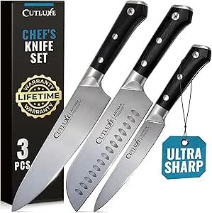 Amazon.com: Cutluxe Chef Knife Set, 3 PCS Professional Chef's Knife Set ...