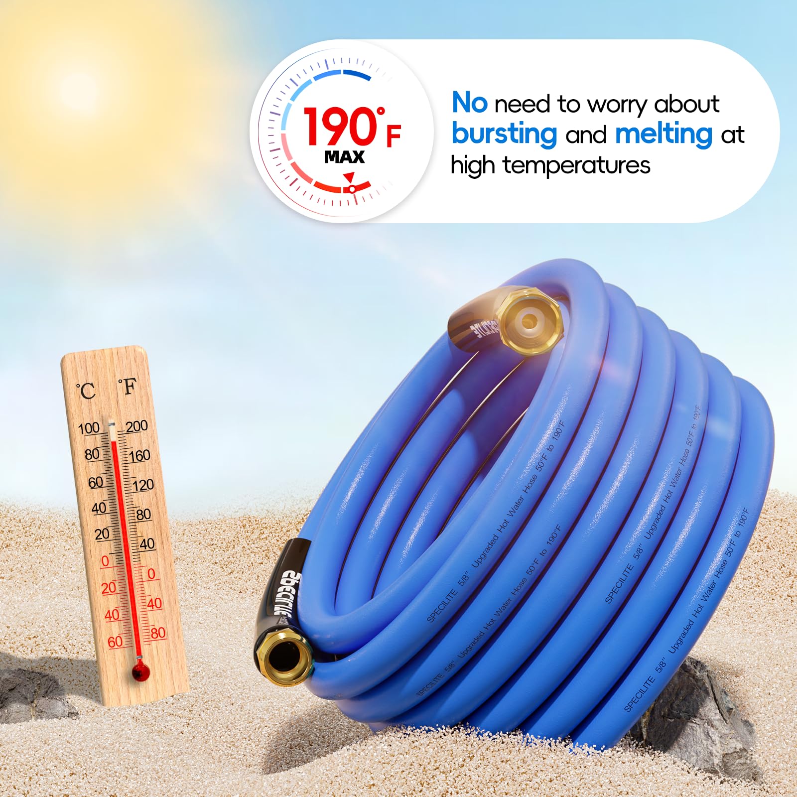 Snapklik.com : SPECILITE Hot/Cold Water Hose 25 Ft, Graden Hose -50 To ...