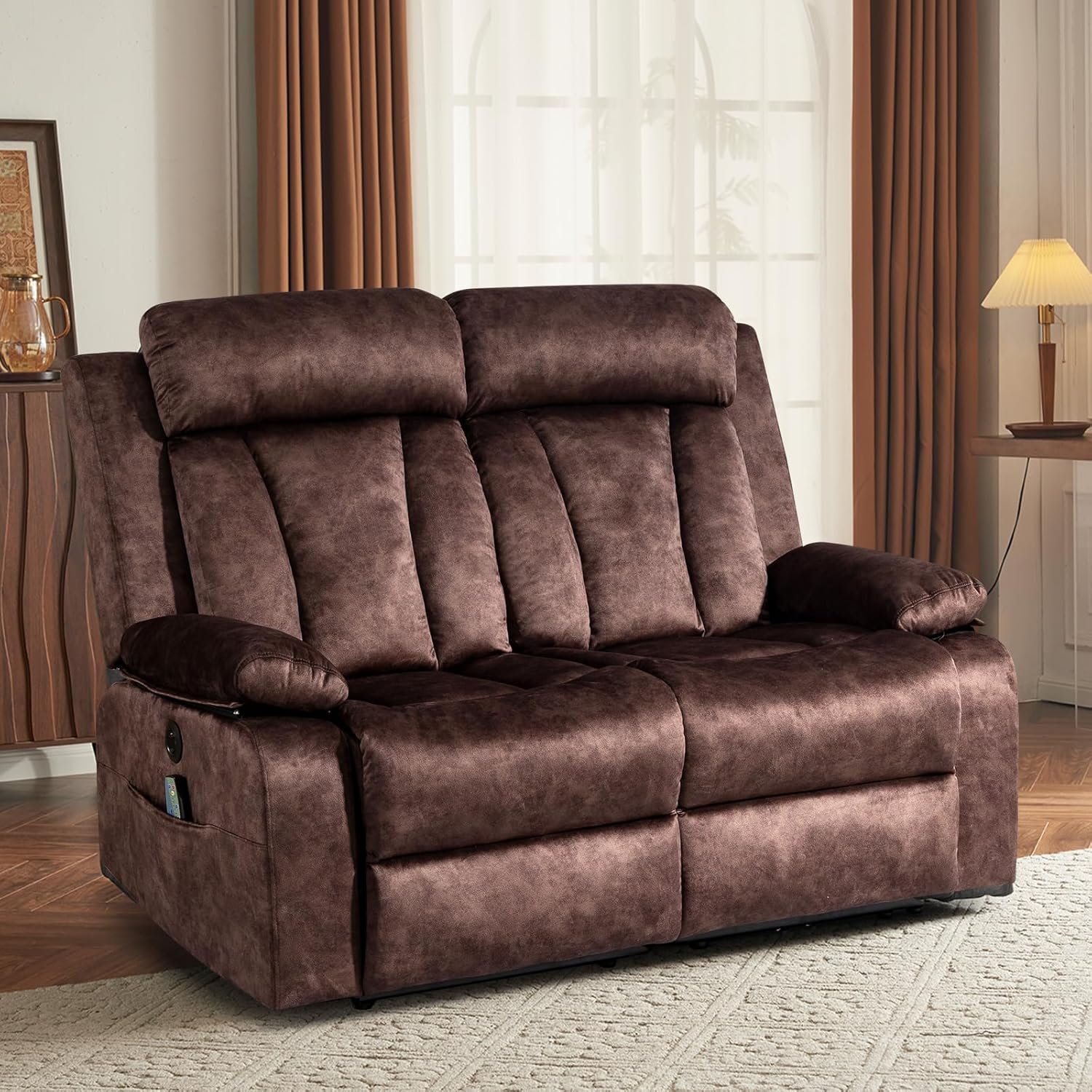 Amazon.com: PALLOME Electric Power Loveseat Recliner, Dual Recliner ...