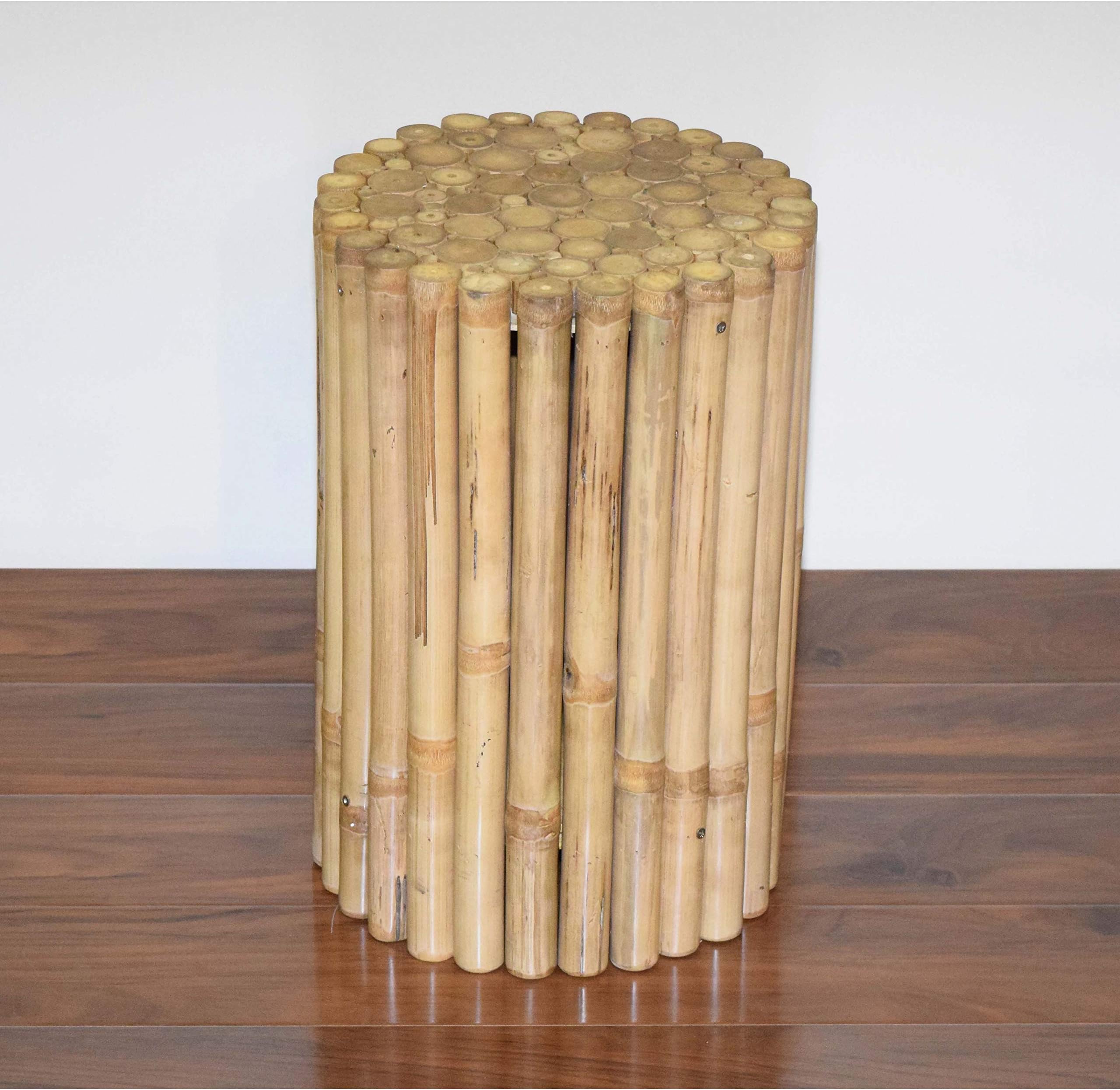 Amazon.com: Bamboo Bamboo54 Rustic Round End Table (Vietnam) : Home ...